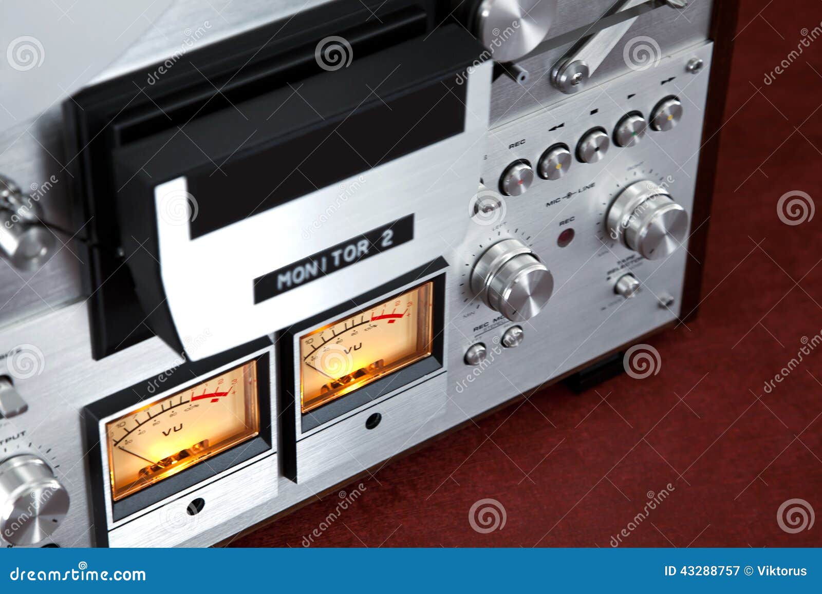 Analog Stereo Open Reel Tape Deck Recorder VU Meter Stock Image - Image ...
