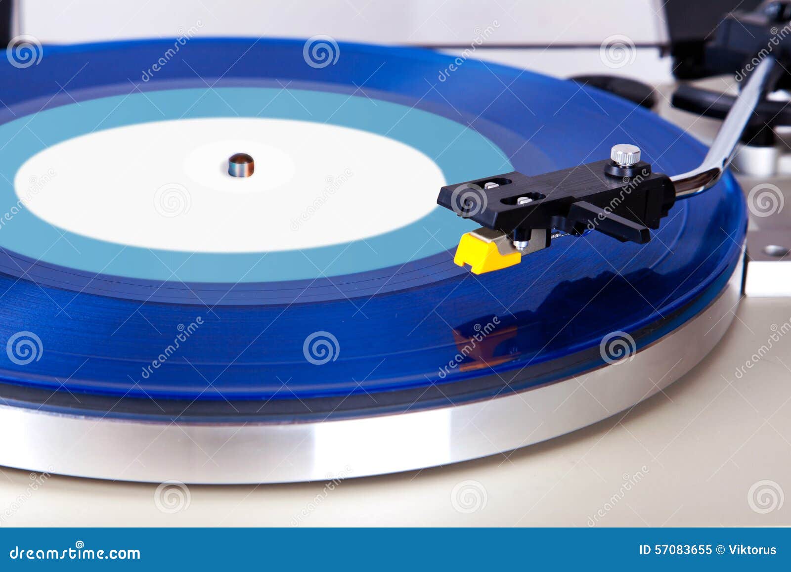 Analog Stereo Turntable Vinyl Blue Record Player Headshell Stock Image ...