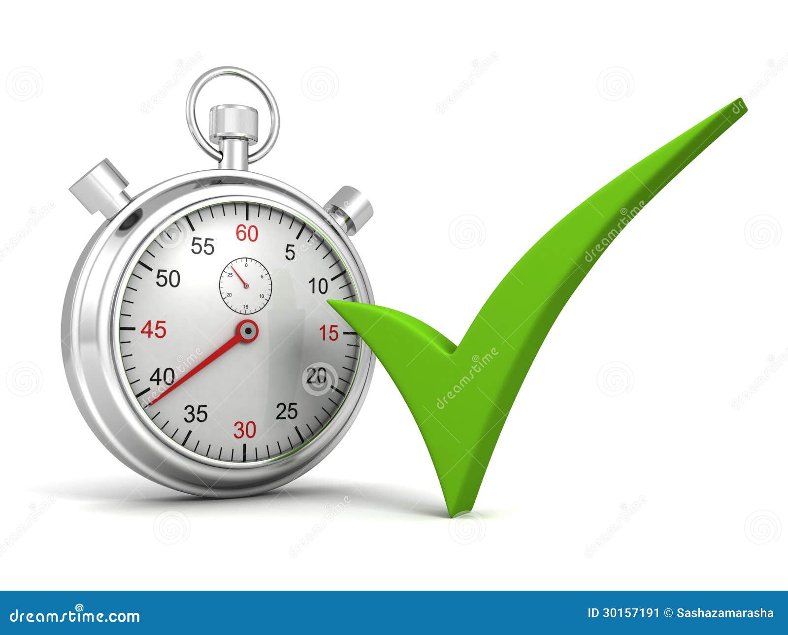 3D Stopwatch With Check Mark Royalty-Free Stock Photography ...