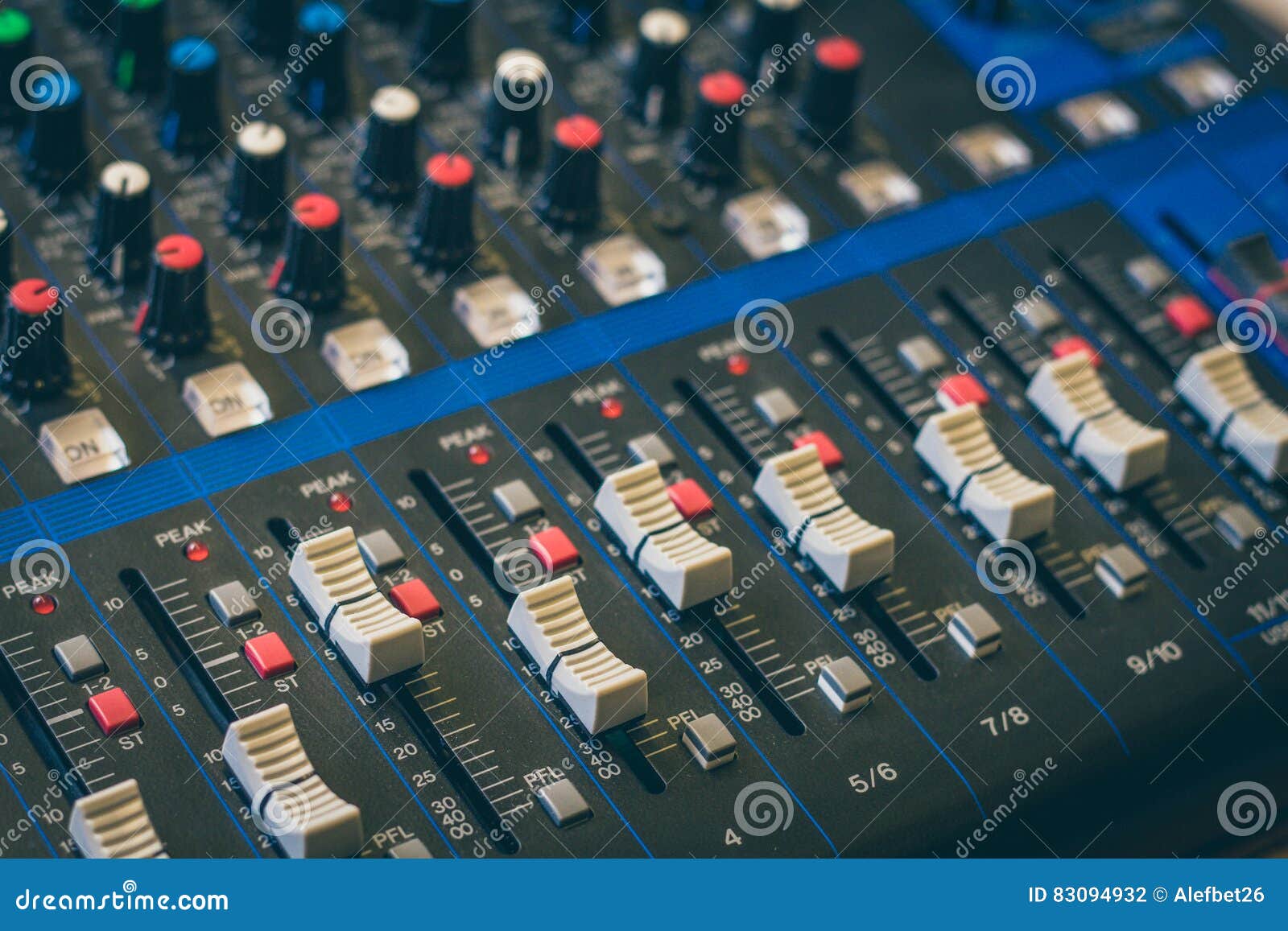The analog studio mixer stock photo. Image of record - 83094932