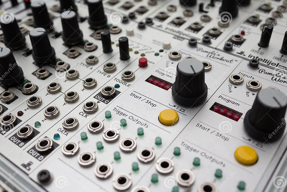 Analog Synthesizer , Knobs Macro on Music Equipment Stock Image - Image ...