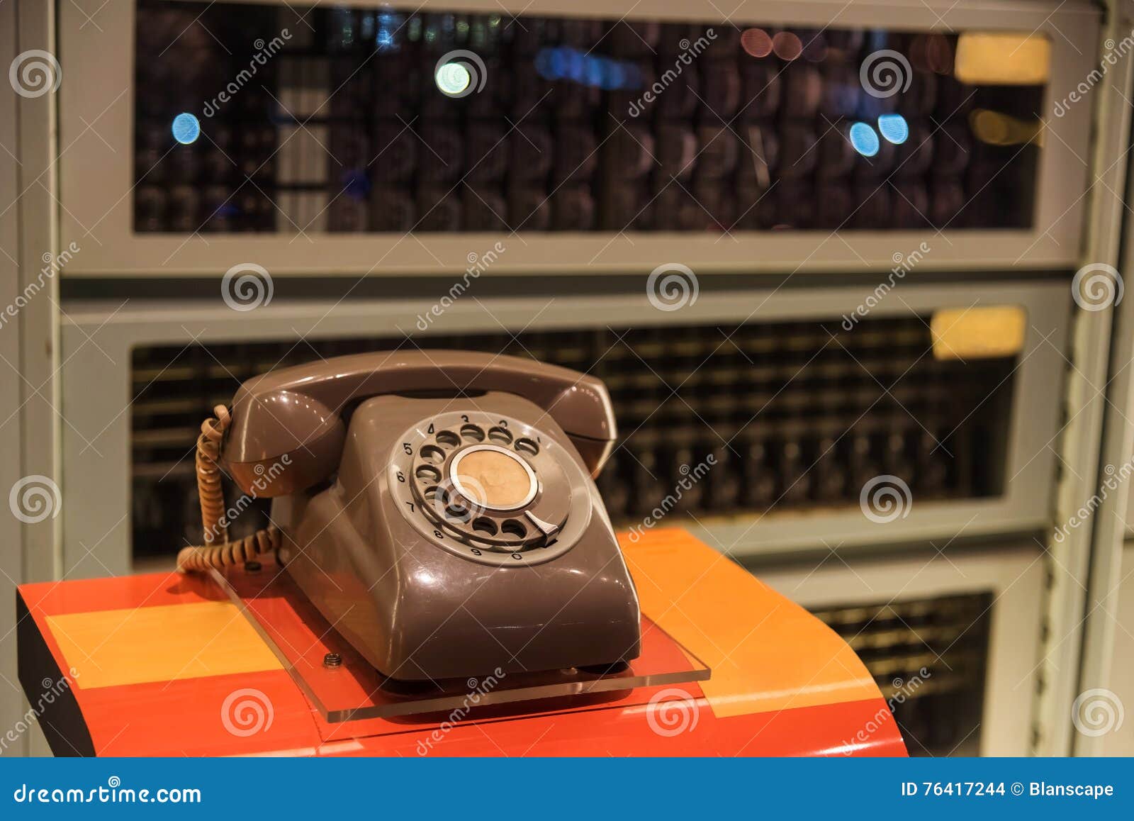 Analog Telephone with Old Distribution Panel Stock Photo - Image of ...