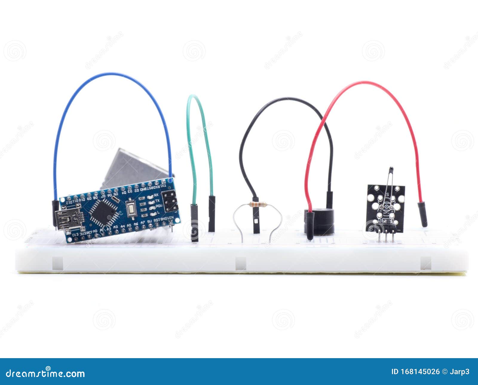 Analog Temperature Sensor in Protoboard Stock Photo - Image of circuit ...