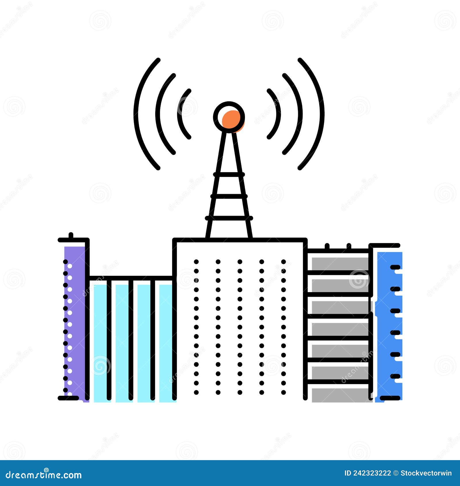 Analog Transmitter Color Icon Vector Illustration Stock Vector ...