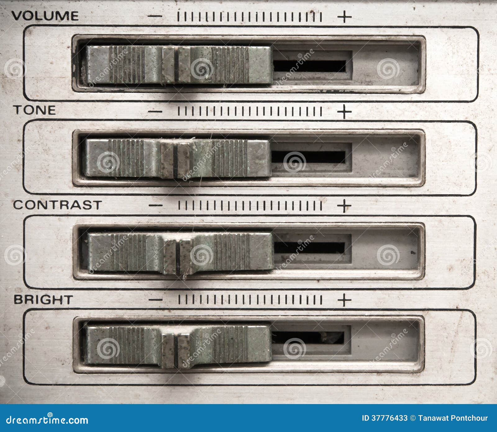 Analog tv control panel stock image. Image of slider - 37776433