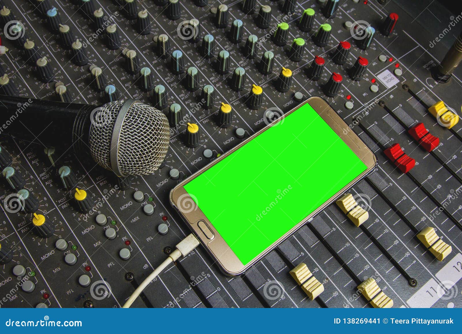 Analog Voice Recorder with Digital Mobile Phone Stock Image - Image of ...