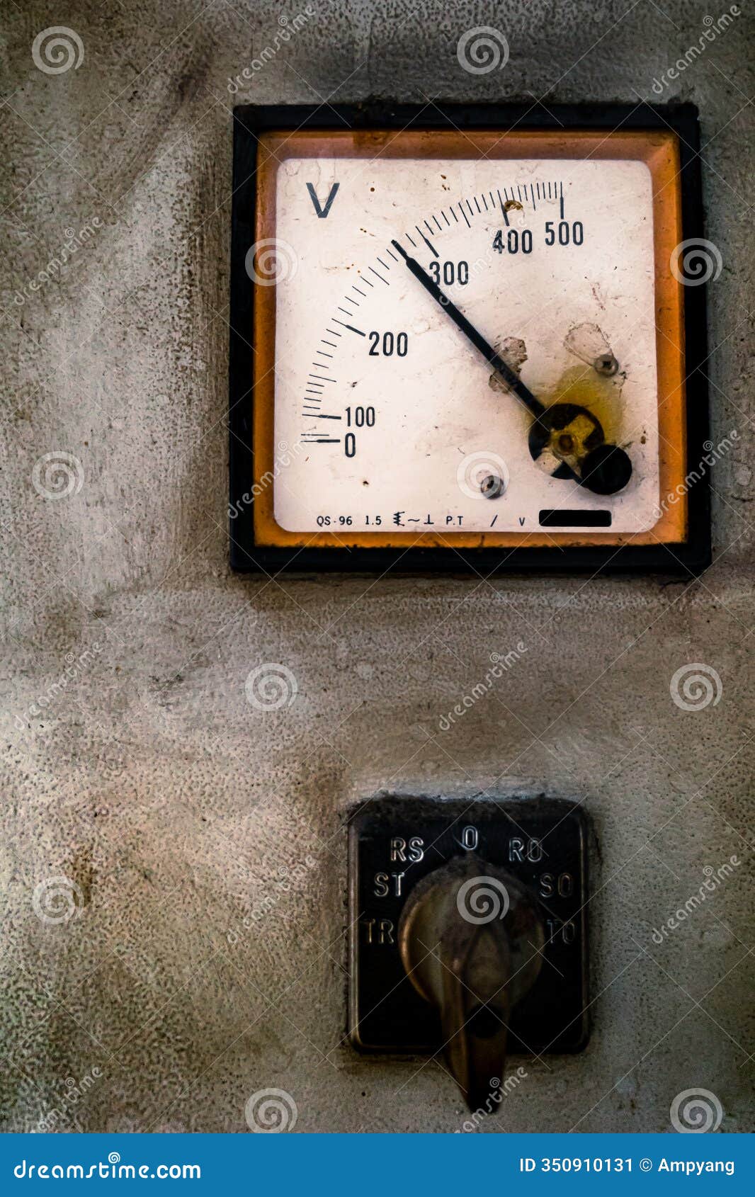 Analog Voltage Meter Indicator with Switch on Old and Rustic Electrical ...