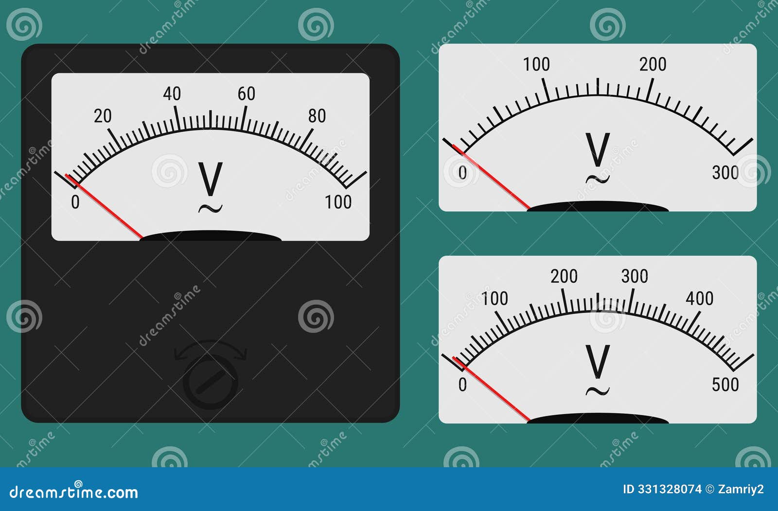 Analog Voltmeter with Customized Scale Markings and Gauge Faces Stock ...