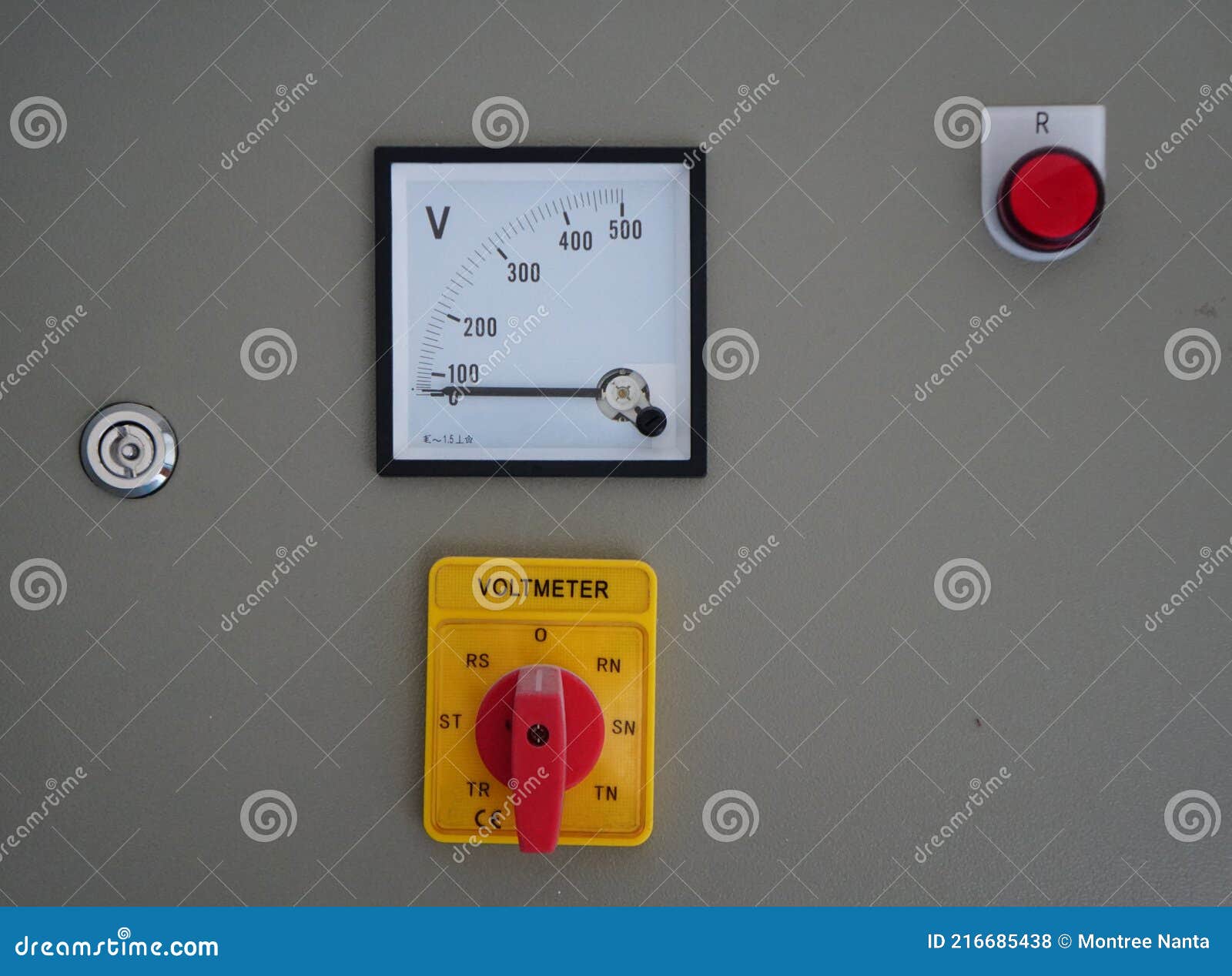 Analog Voltmeter with Dial and Arrow. Indoor Electrical Voltage Control ...