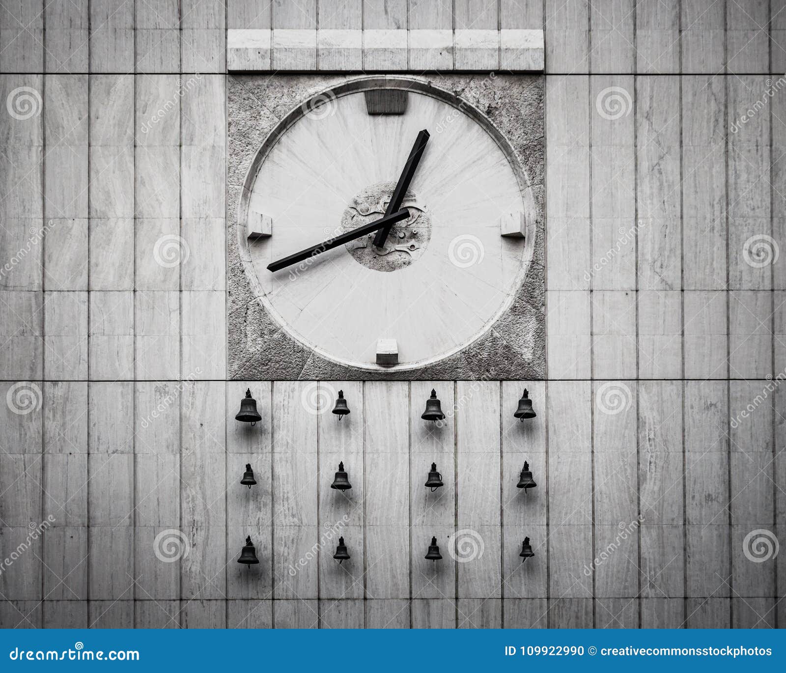 Analog Wall Clock With Bells Picture. Image: 109922990