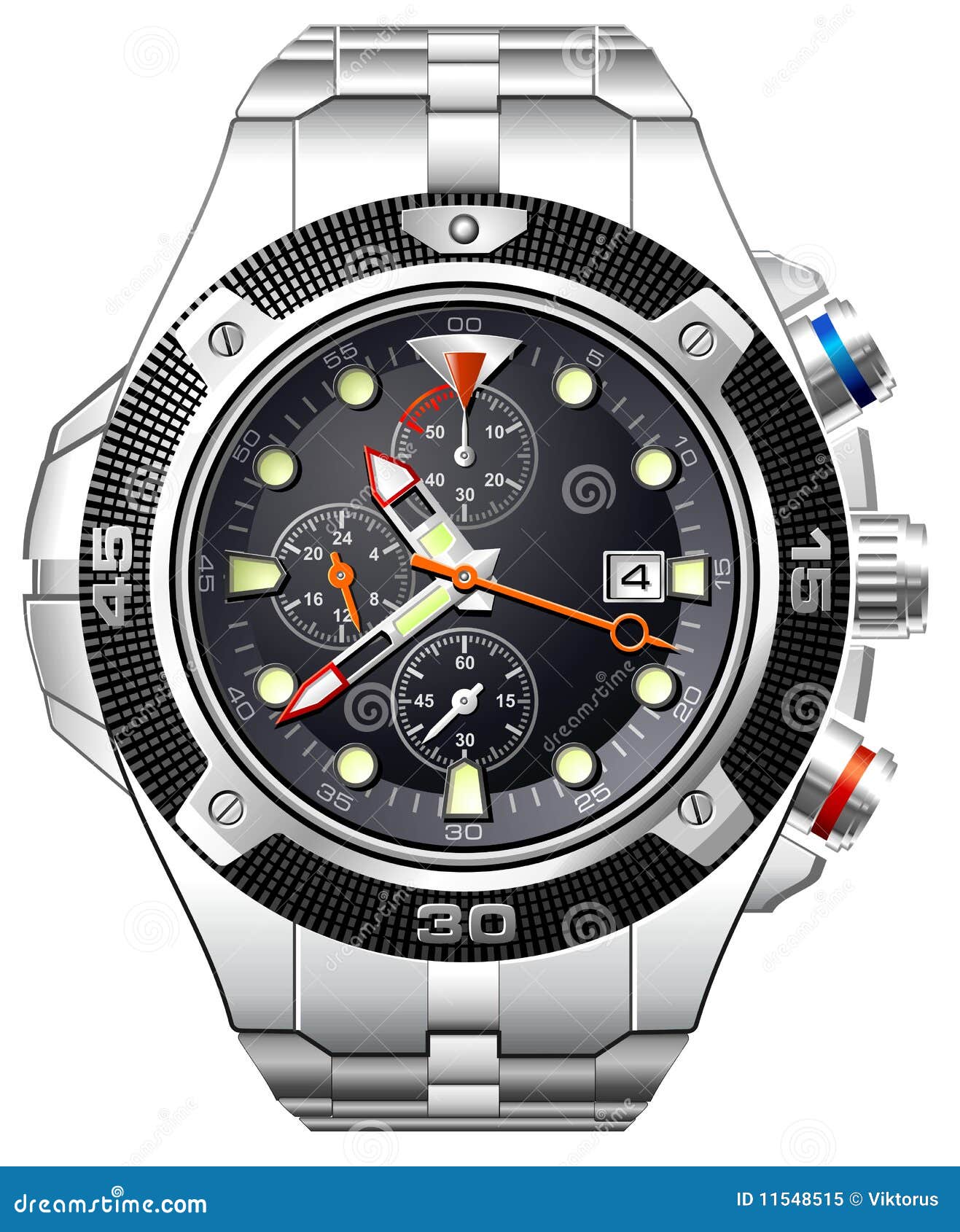 Analog Watch stock illustration. Illustration of chronometer - 11548515