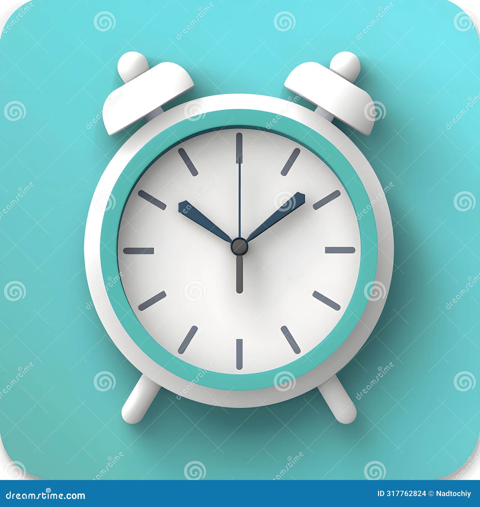 Analog Watch Product in Azure Blue Rectangle, Clock Font, Aqua Watch ...