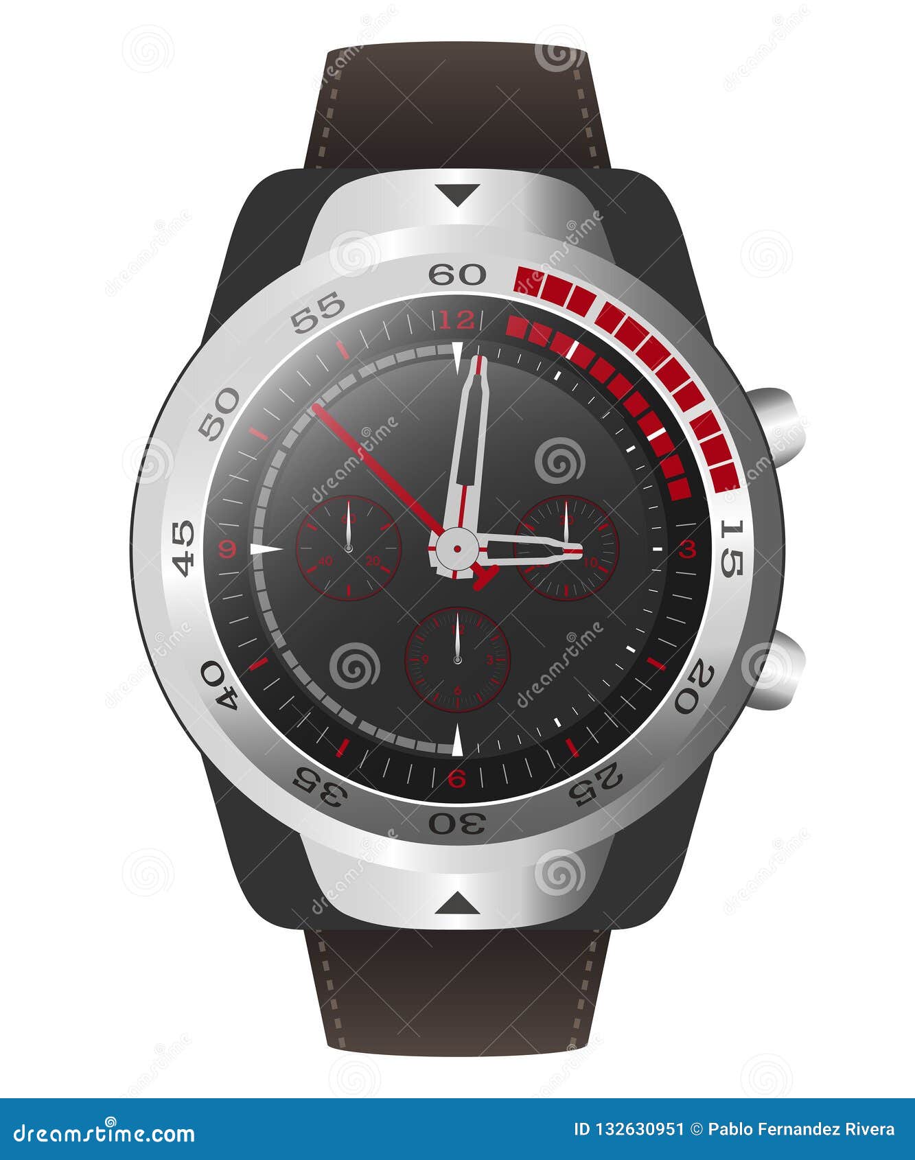 Analog Wrist Watch stock vector. Illustration of instrument - 132630951