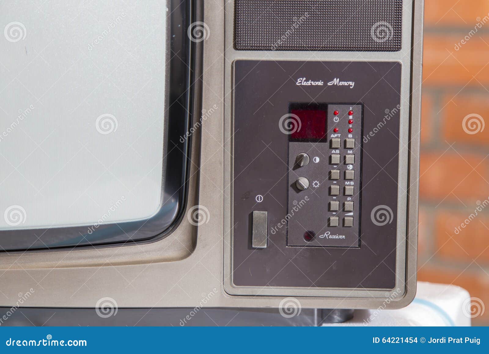 Analogue Button Panel on a Retro Television Stock Photo - Image of ...