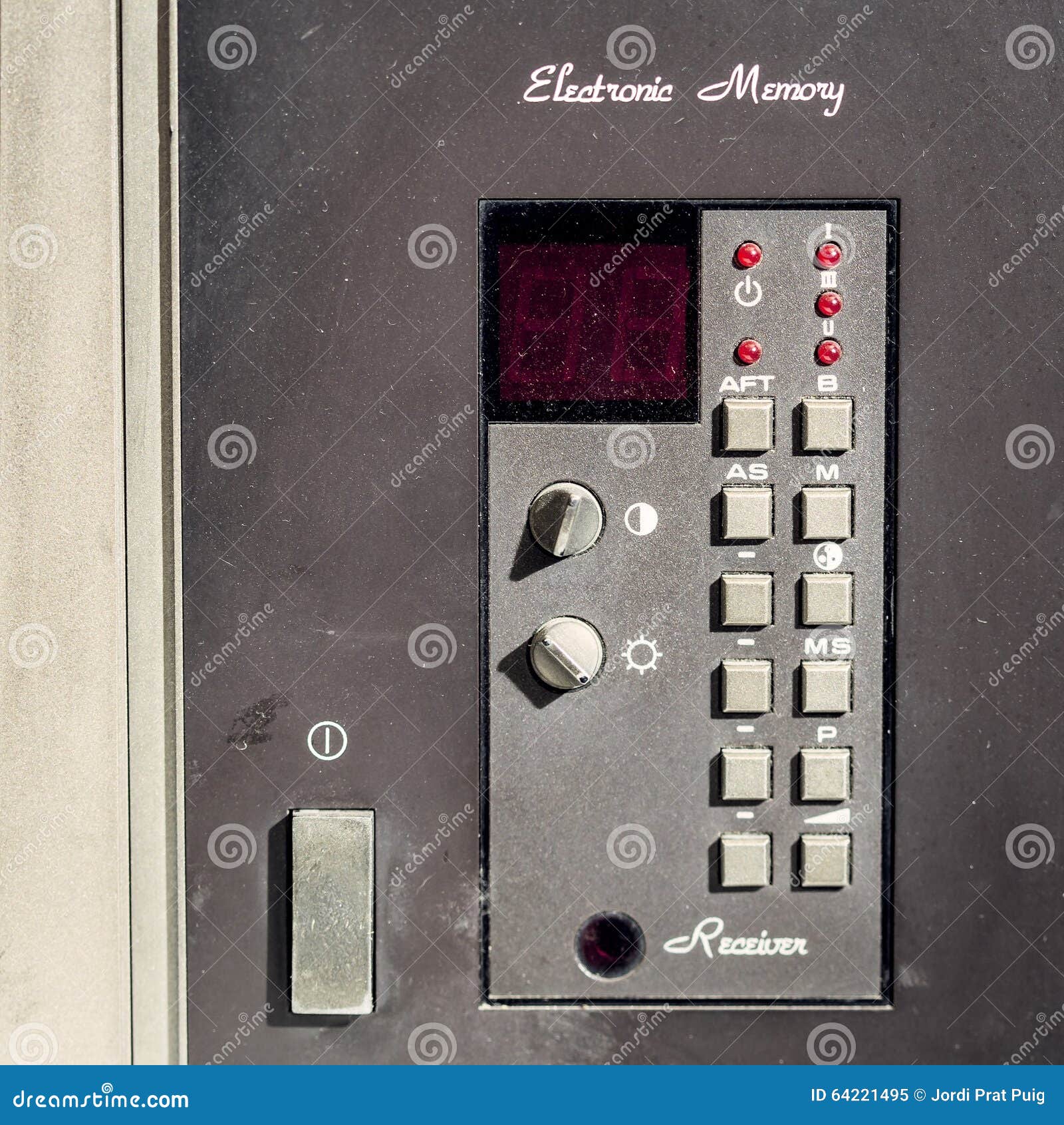 Analogue Button Panel on a Retro Television Stock Image - Image of ...