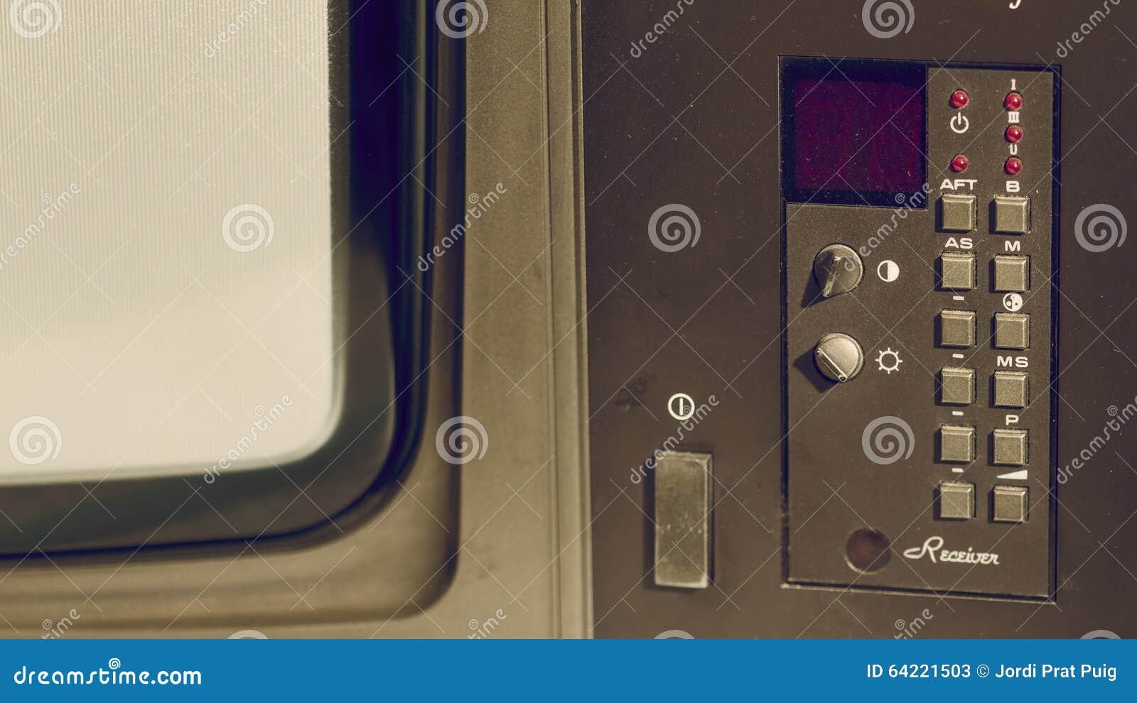 Analogue Button Panel on a Retro Television Stock Image - Image of ...