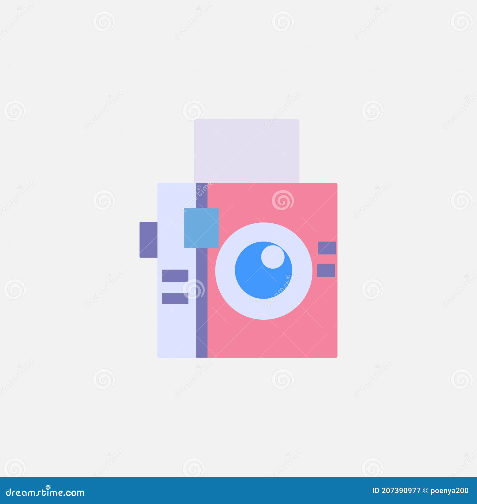 Analogue Square Camera Flat Style Icon for Photographer Vector ...