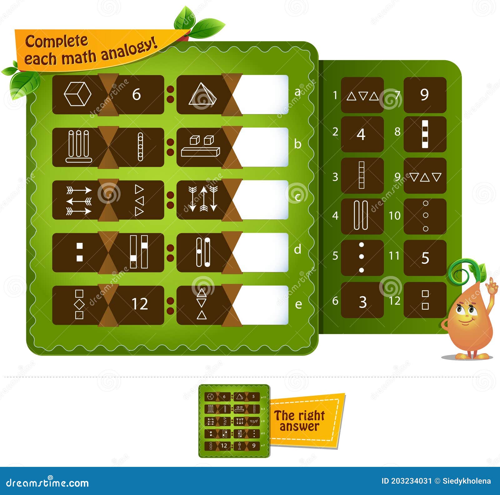 Analogy Educational Brainteaser Game Stock Vector - Illustration of ...