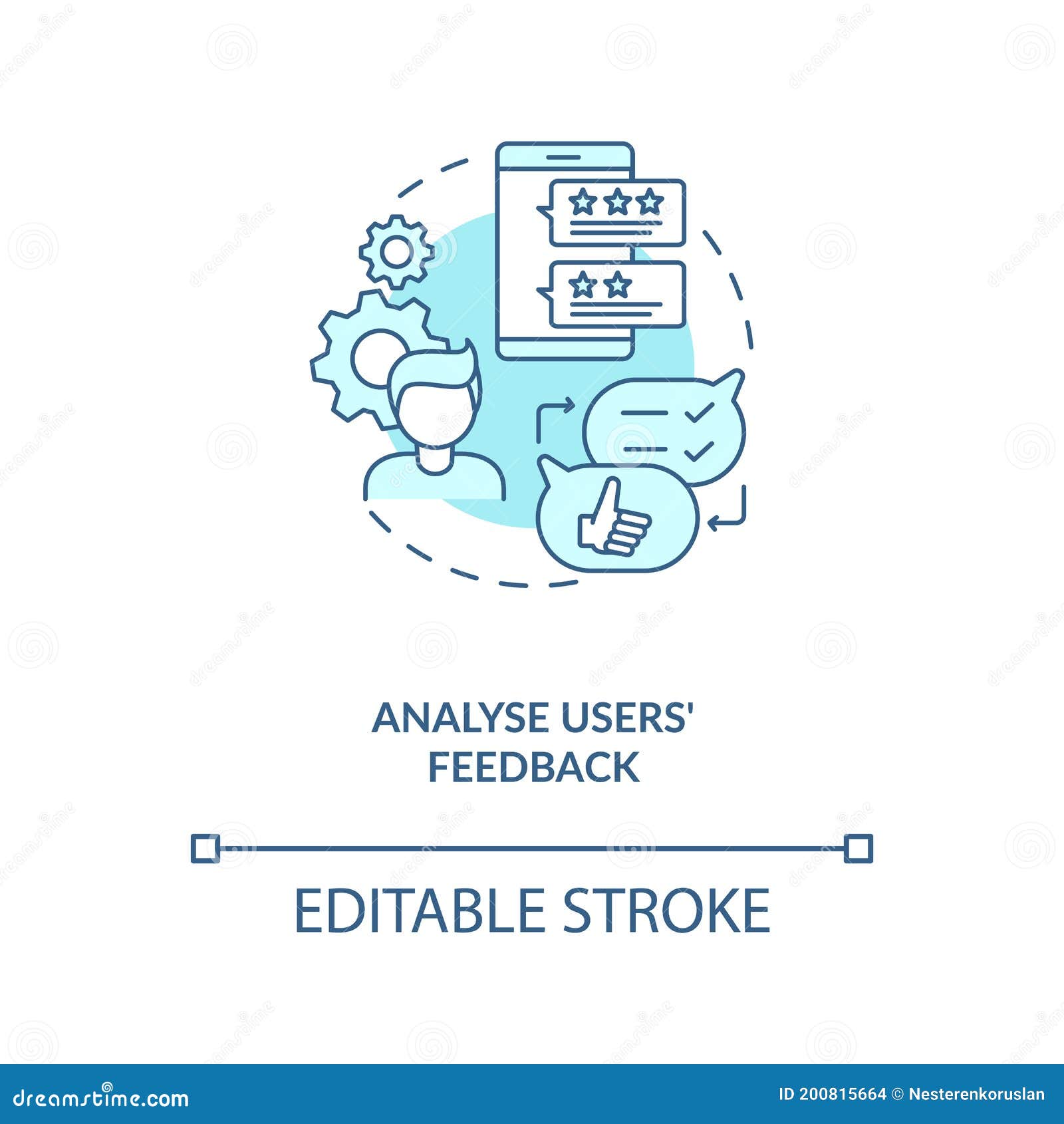 Analyse Users Feedback Concept Icon Stock Vector - Illustration of ...