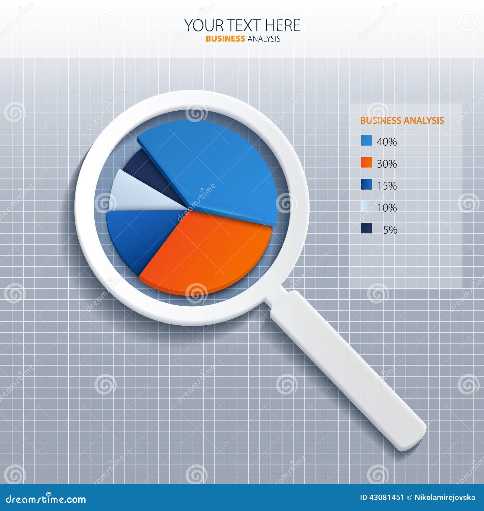 Analyse Vergrootglas Met Bedrijfspastei Vector Illustratie ...