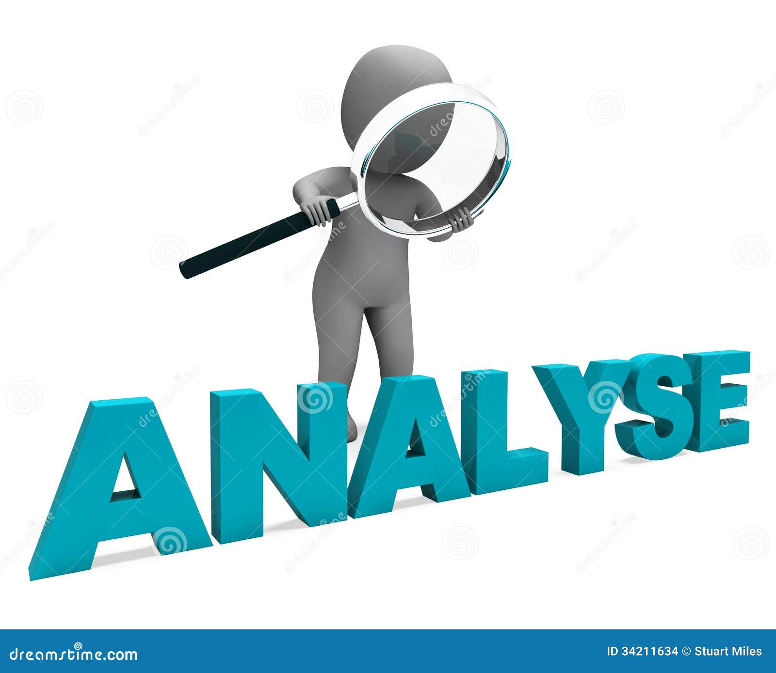 Analyseer Karakter Toont Onderzoek Analyse Of Het Analyseren Stock ...