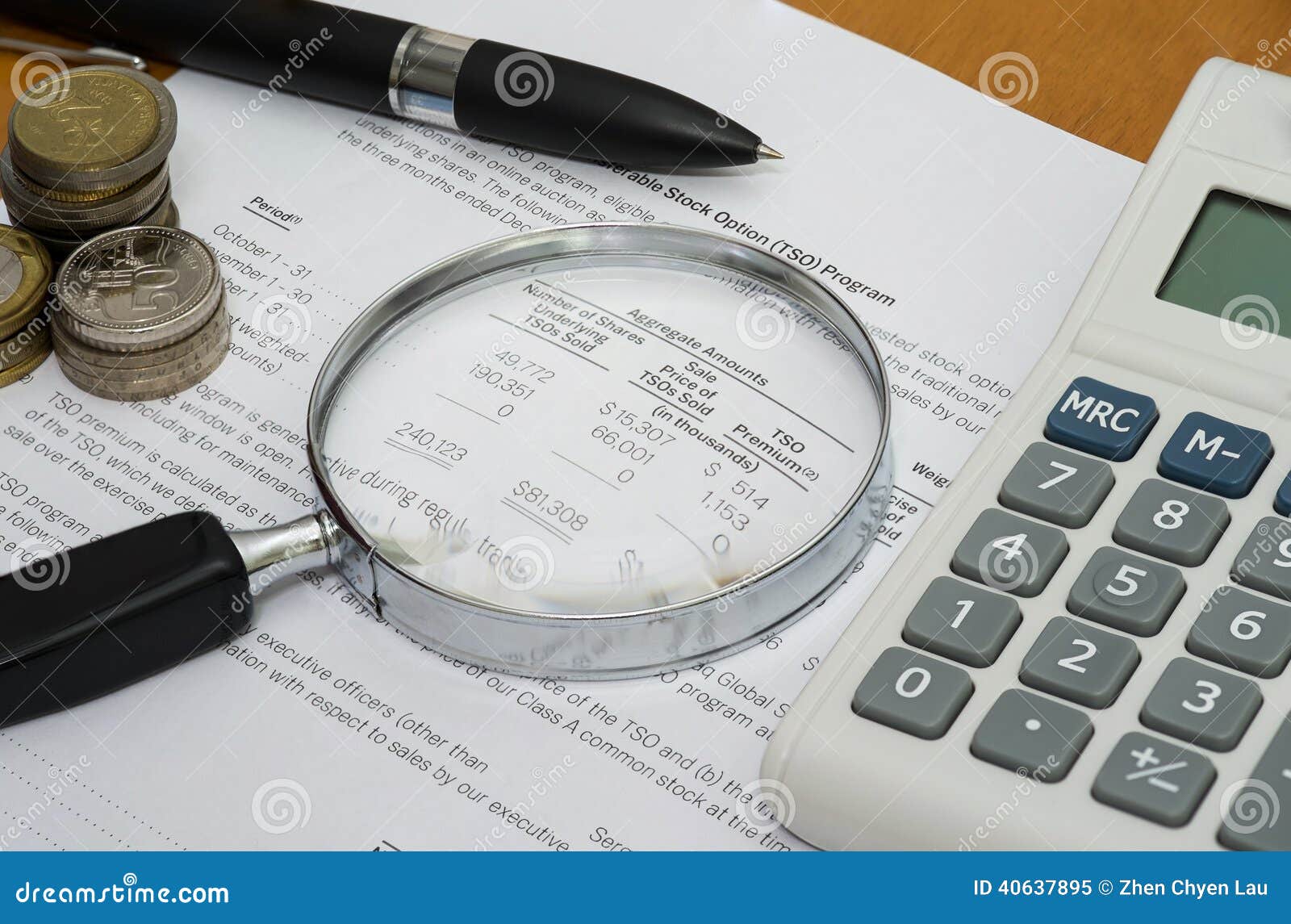 Analysing Balance Sheet / Annual Report Stock Image - Image of ...