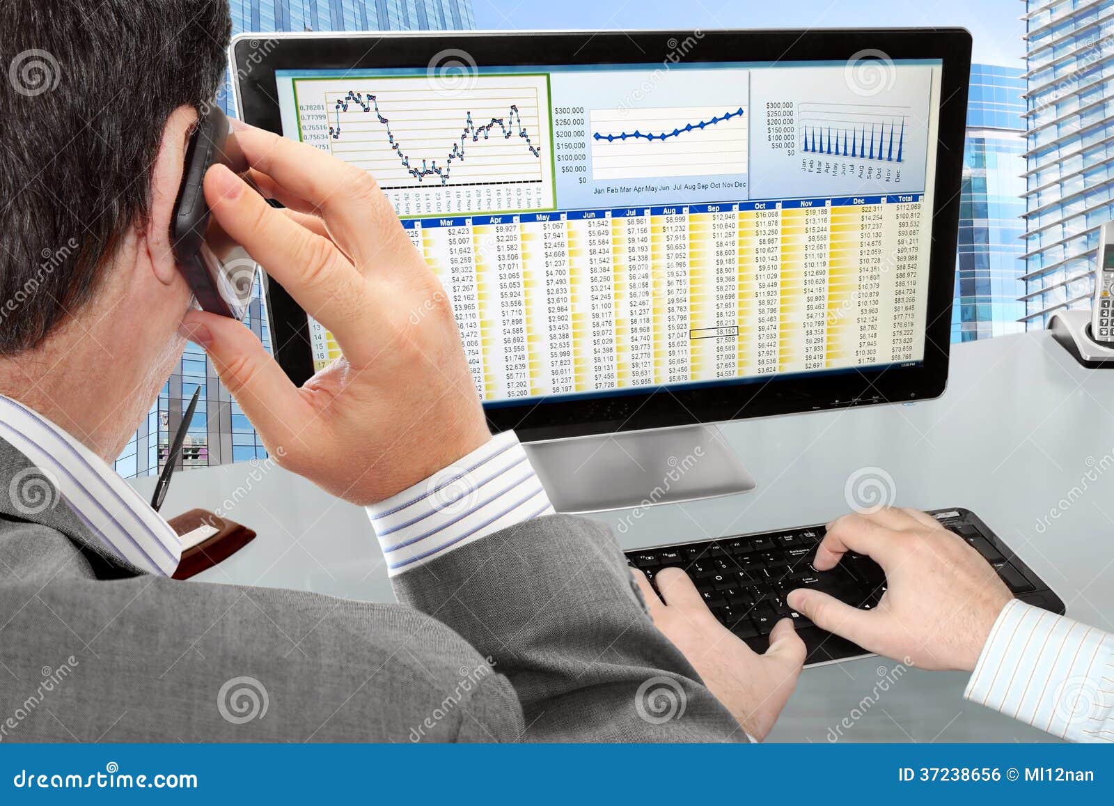 Analysing Data on Computer stock photo. Image of associates - 37238656 Analysing Data on Computer stock photo. Image of associates - 37238656