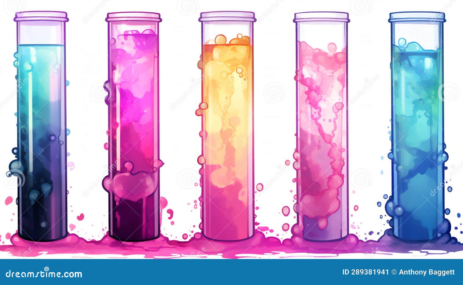 Analysing Glass Test Tubes Samples Stock Illustration - Illustration of ...