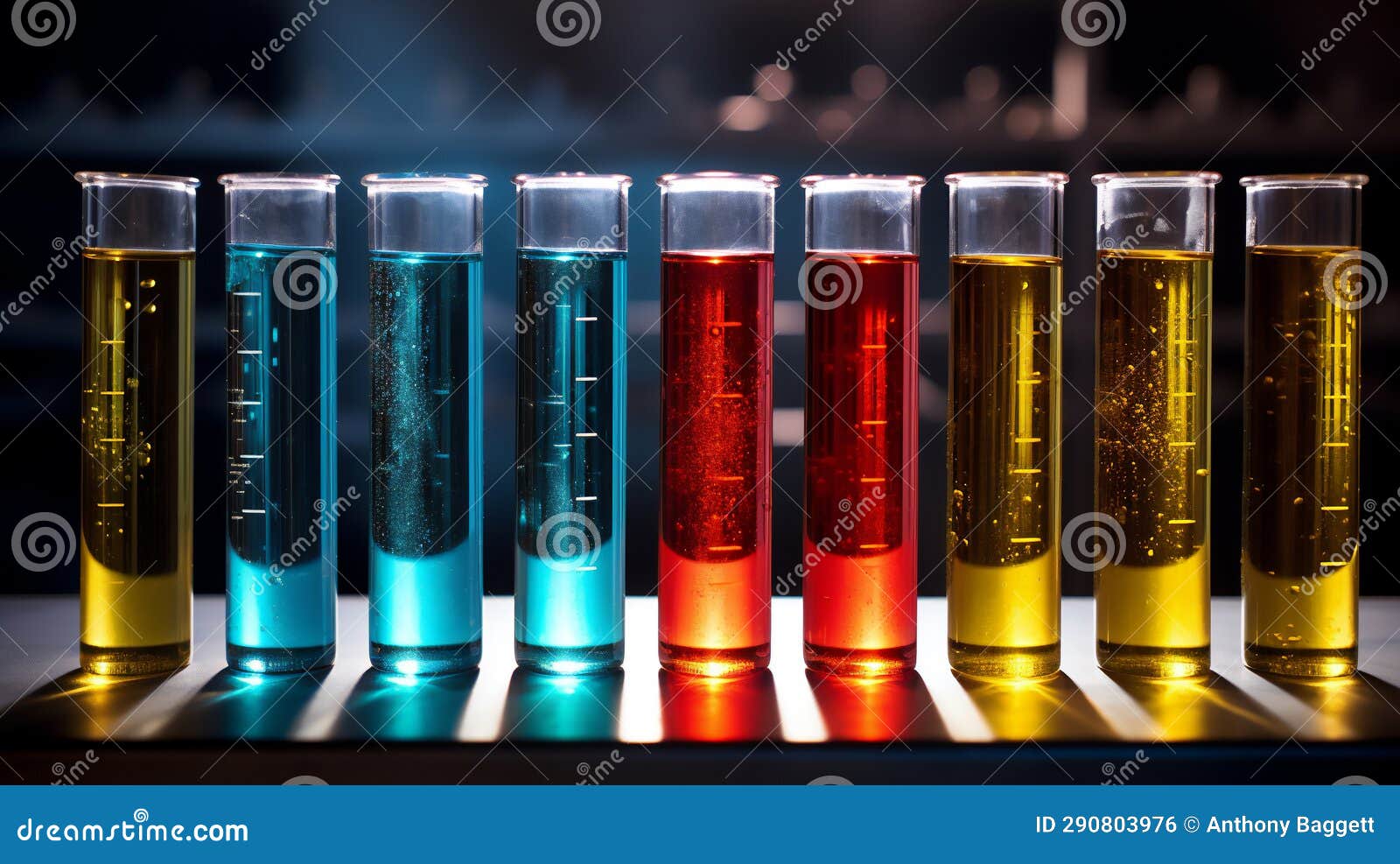 Analysing Glass Test Tubes Samples in a Science Laboratory Stock ...