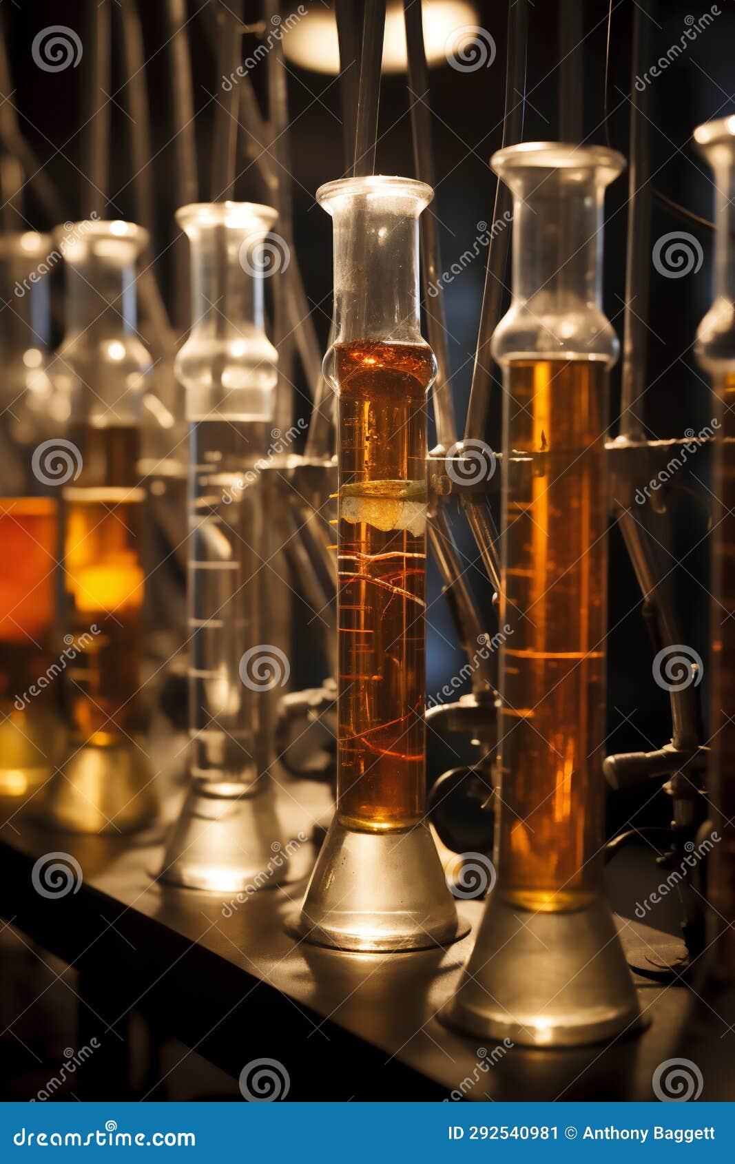 Analysing Glass Test Tubes Samples in a Science Laboratory Stock ...