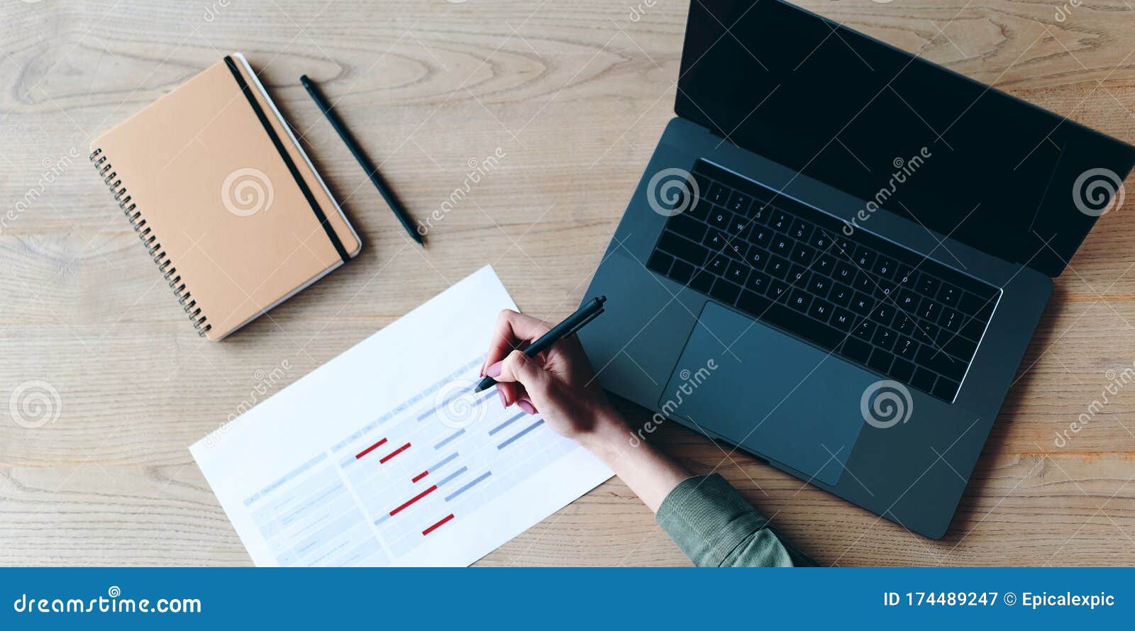 Analysing, Making Notes On Graphics And Charts Stock Photo ...