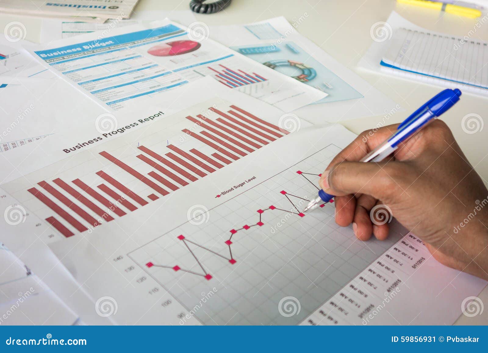 Analysing medical reports stock image. Image of chart - 59856931