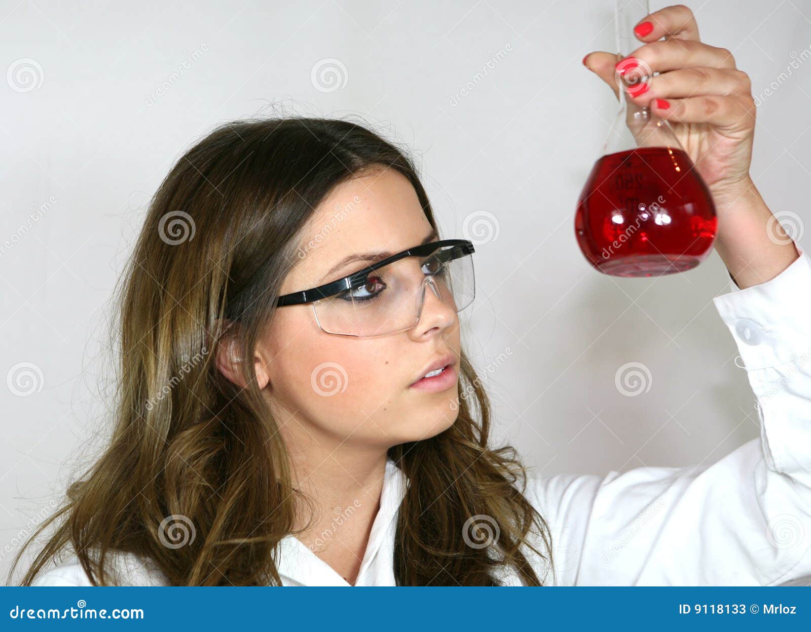 Analysing the Red Solution stock image. Image of experiment - 9118133