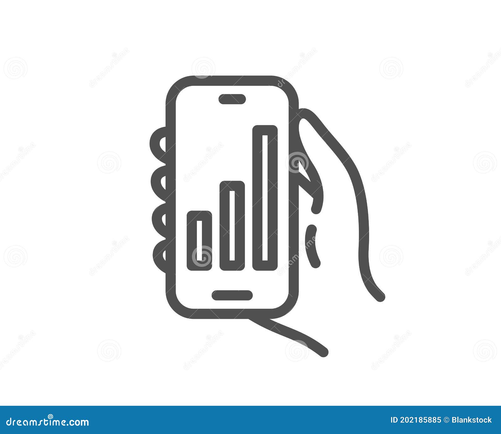 Analysis App Line Icon. Hand Hold Phone Sign. Vector Stock Vector ... Analysis App Line Icon. Hand Hold Phone Sign. Vector Stock Vector ...