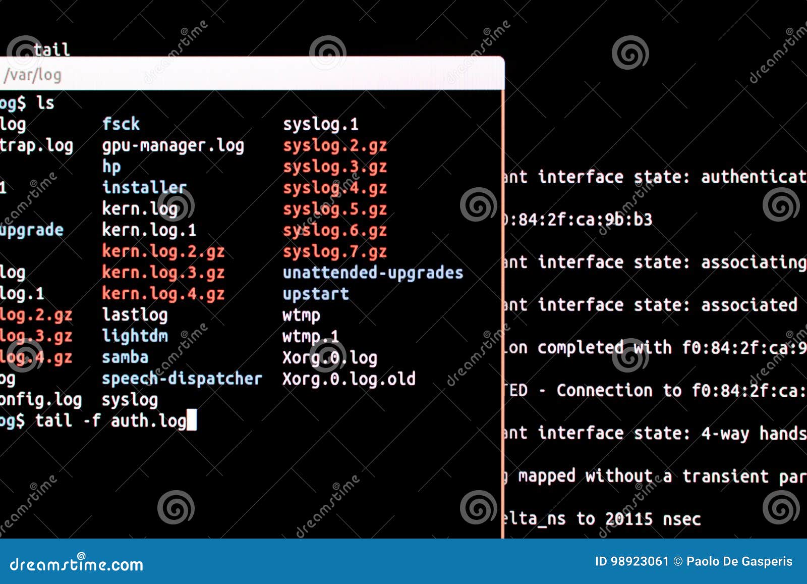 Analysis Of Authentication Log Files In An Operating System Ssh Stock Illustration