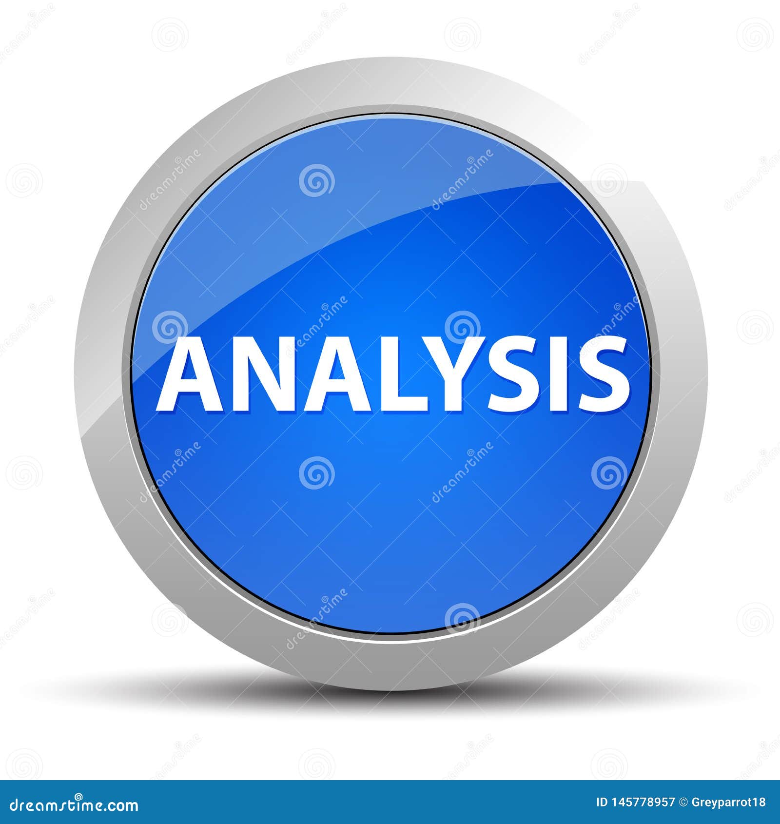Analysis blue round button stock illustration. Illustration of scrutiny ...