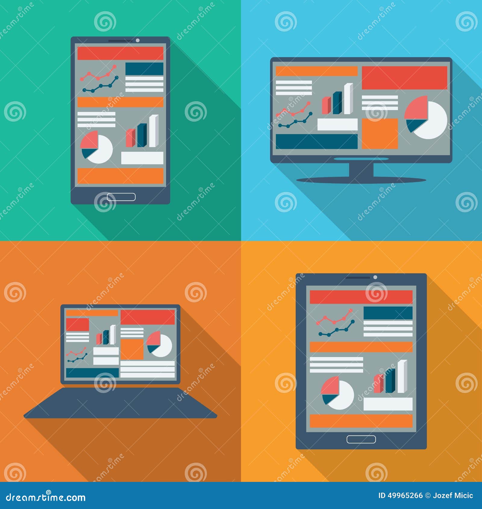 Analysis Charts and Graphs Symbols on Smart Stock Vector - Illustration ...