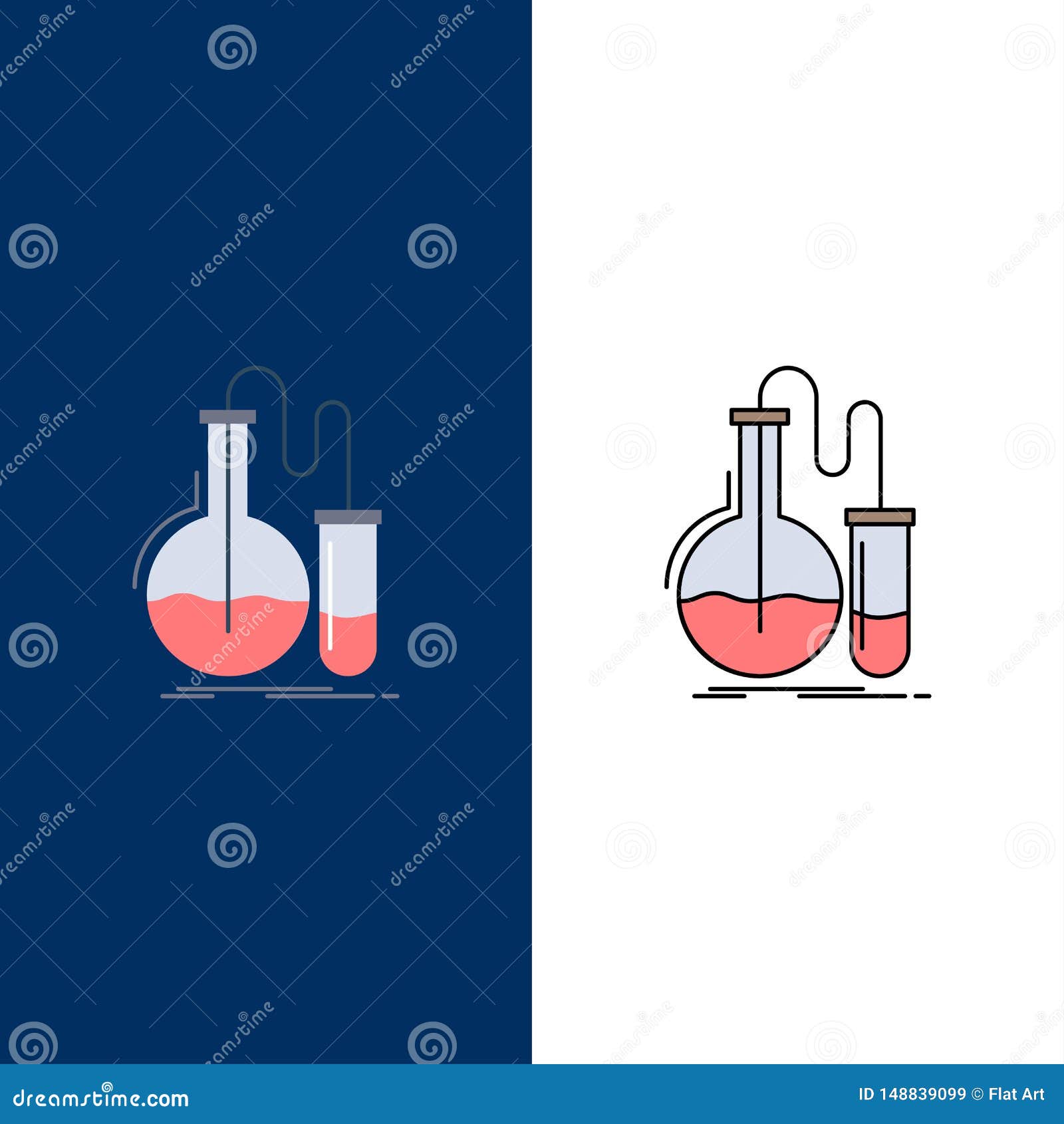 Analysis, Chemistry, Flask, Research, Test Flat Color Icon Vector Stock ...