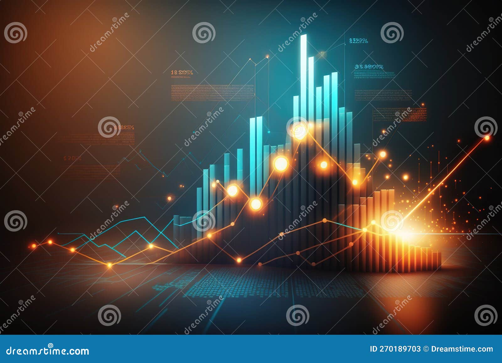 Analysis Concept on Finance Chart Data Diagram Stock Illustration ...