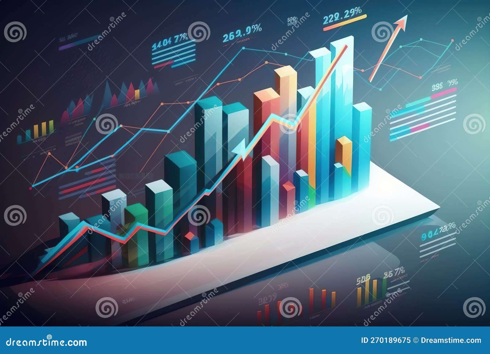 Analysis Concept on Finance Chart Data Diagram Stock Illustration ...