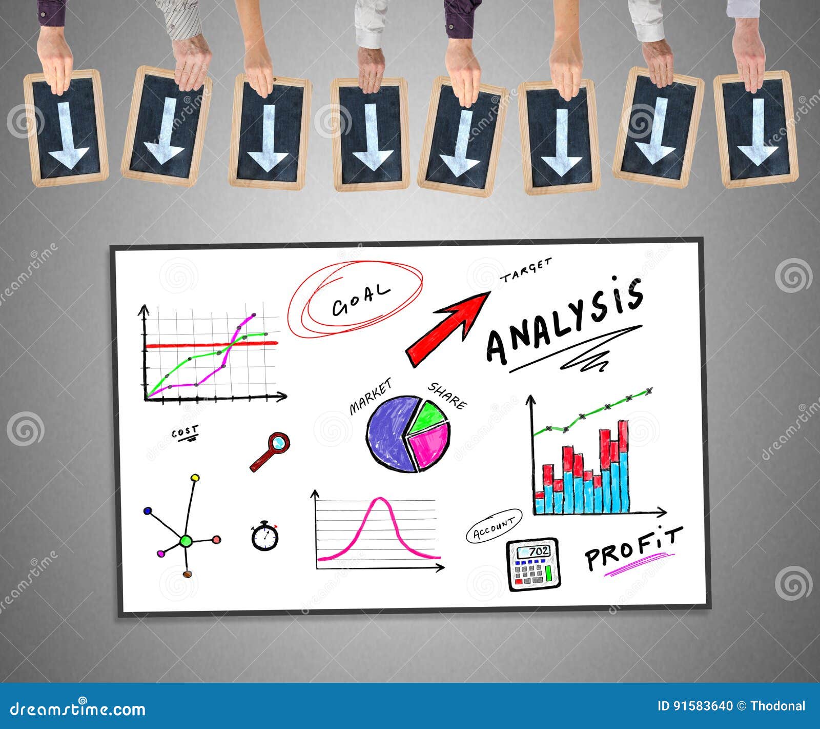 Analysis Concept on a Whiteboard Stock Photo - Image of drawing, goal ...