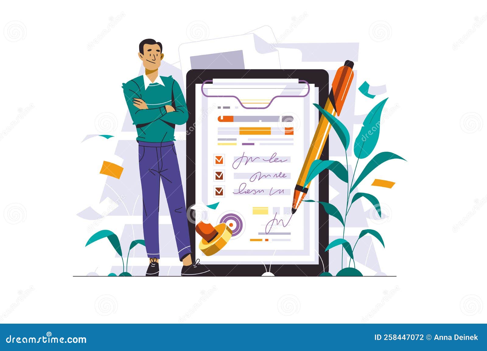 Analysis and Critical Control Point, Man Standing Near the Documents ...