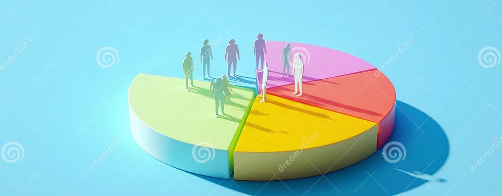 An Analysis of Customer Data in Pie Charts and Icons, As Well As 3D ...