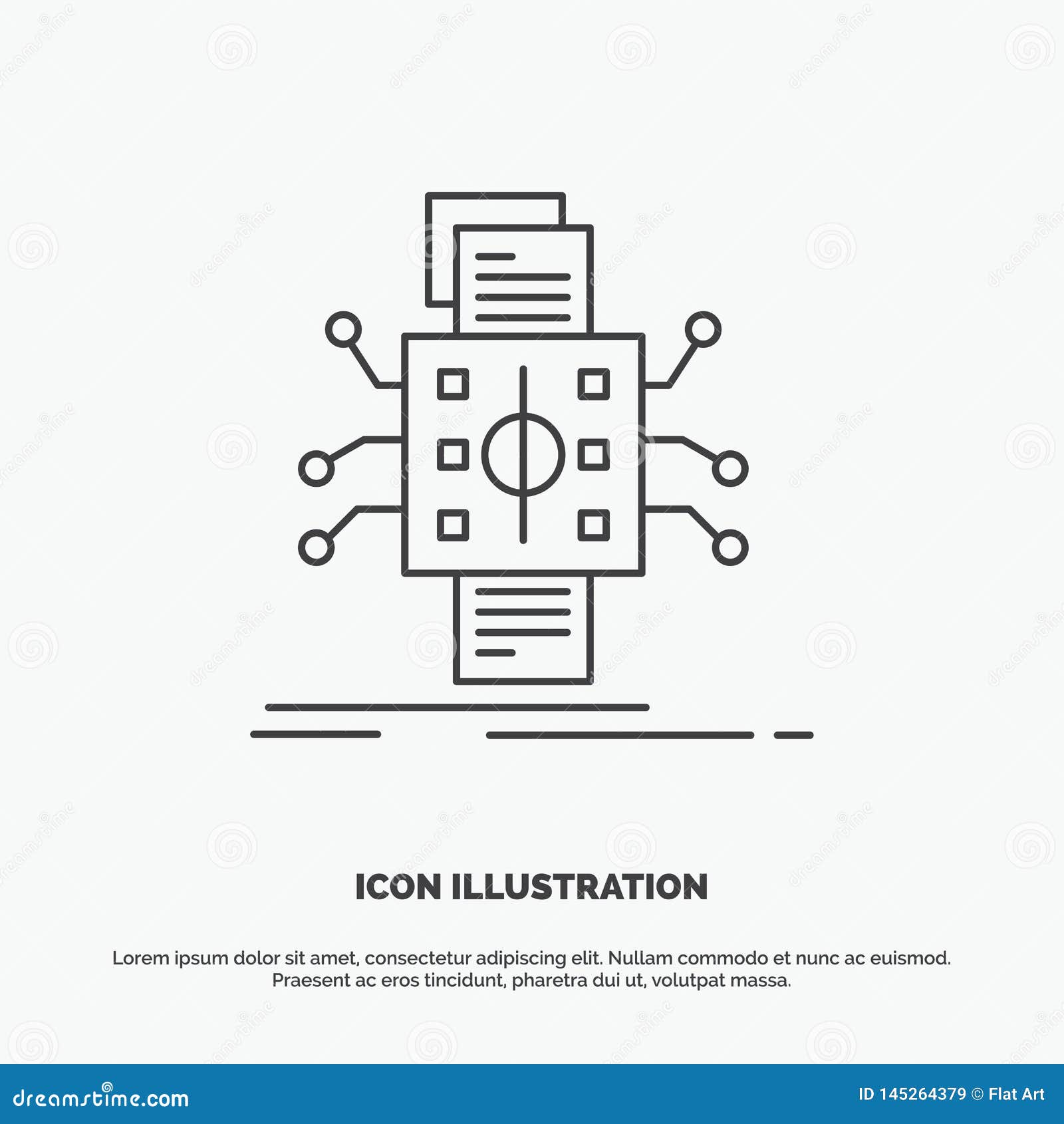 Analysis Data Datum Processing Reporting Icon Line Vector Gray Symbol For Ui And Ux