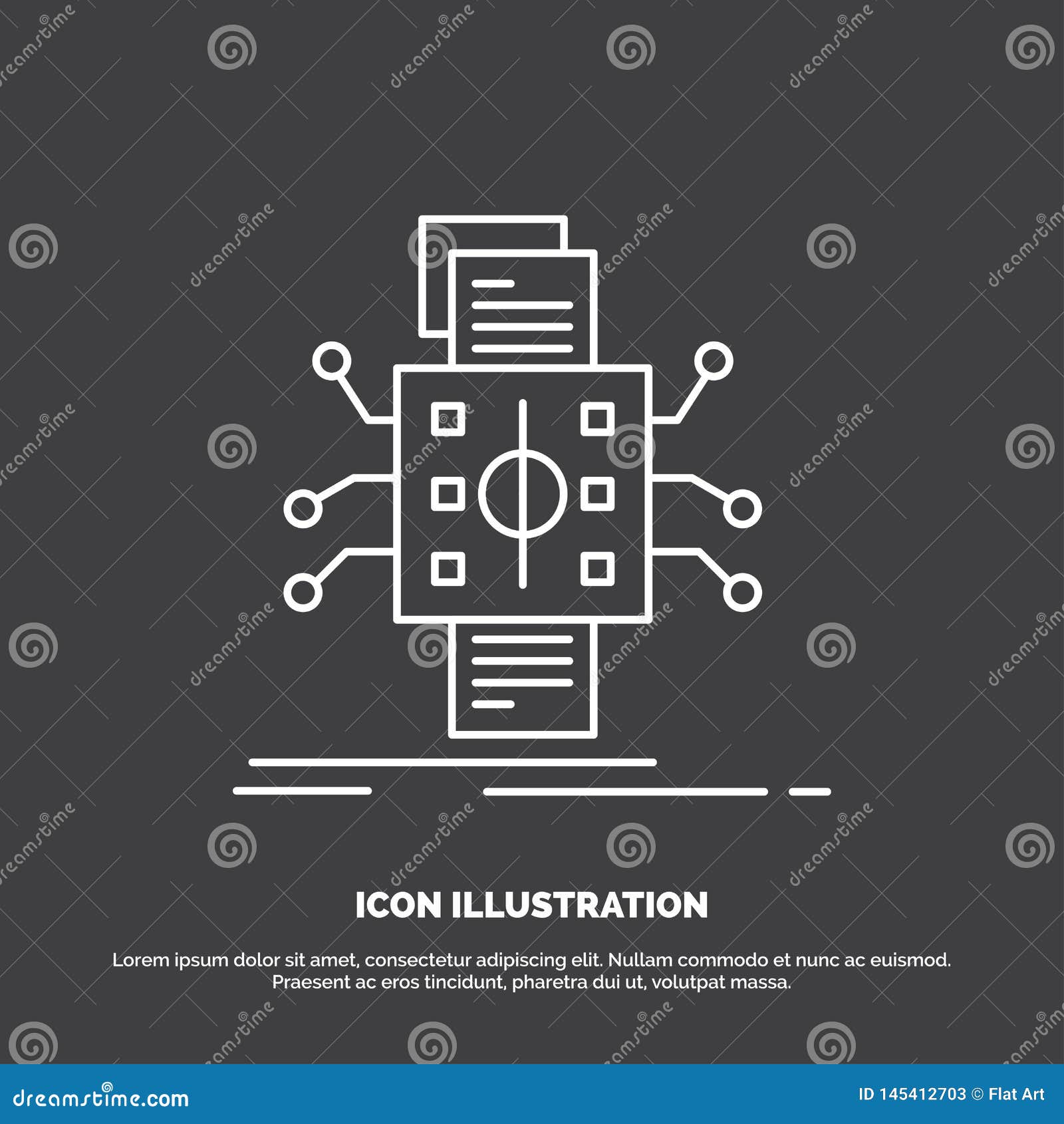 Analysis Data Datum Processing Reporting Icon Line Vector Symbol For Ui And Ux Website Or