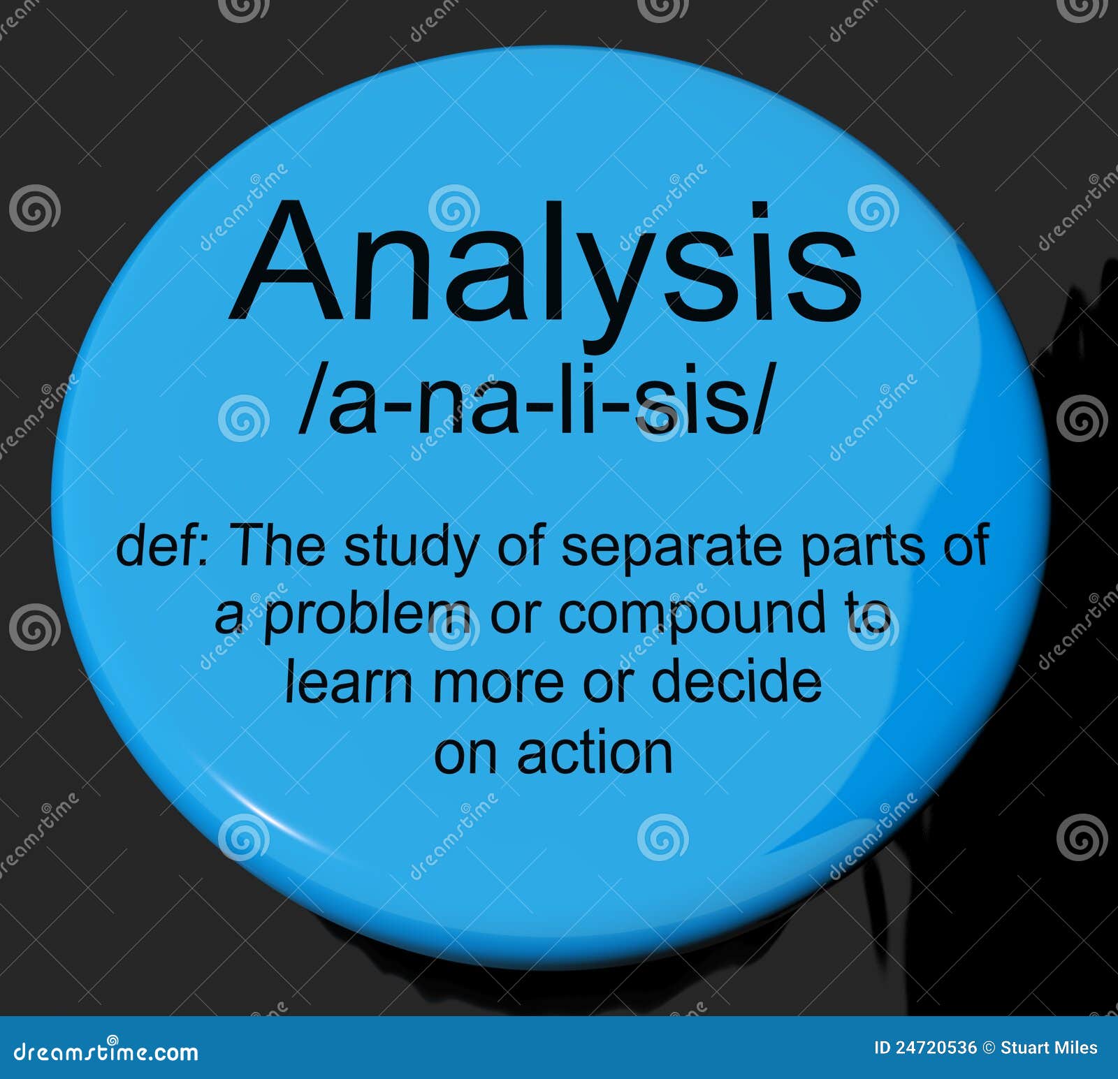 Analysis Definition Button Showing Probing Study or Examining Stock ...