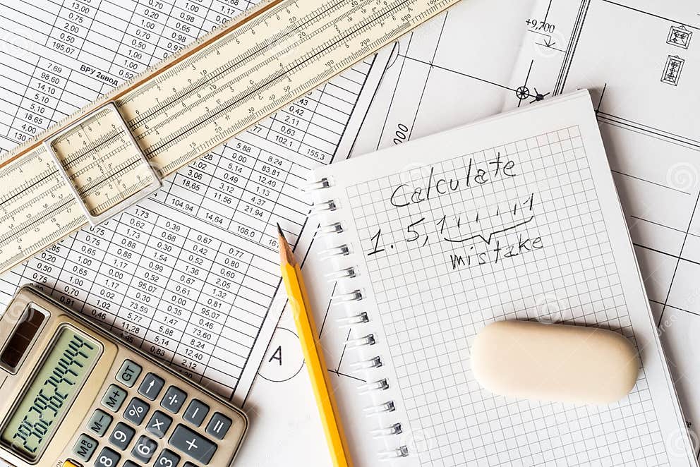 Analysis of the Design Work, the Error in the Calculations Stock Photo ...