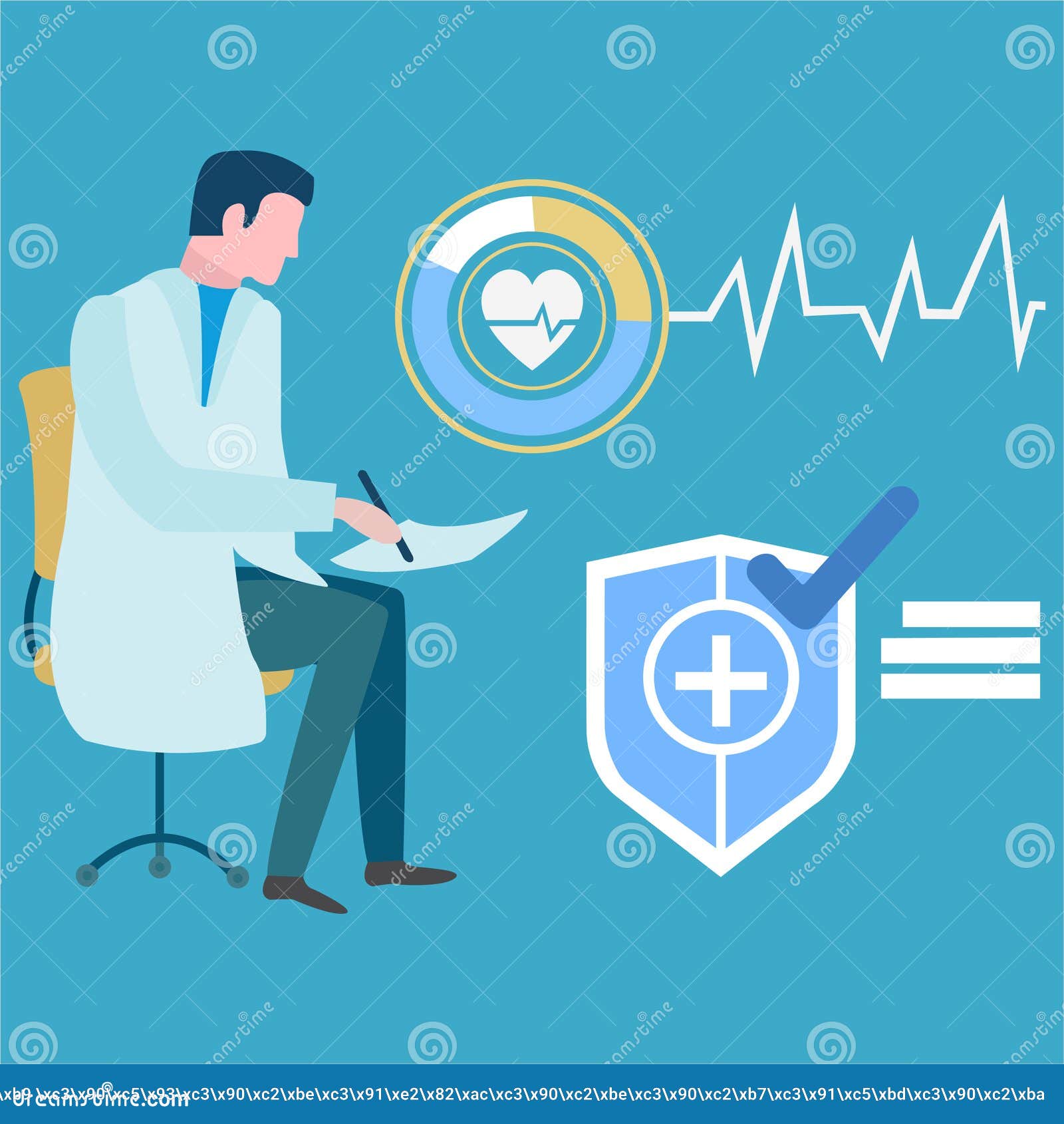 Analysis at the Doctor, Vector Illustration Stock Vector - Illustration ...