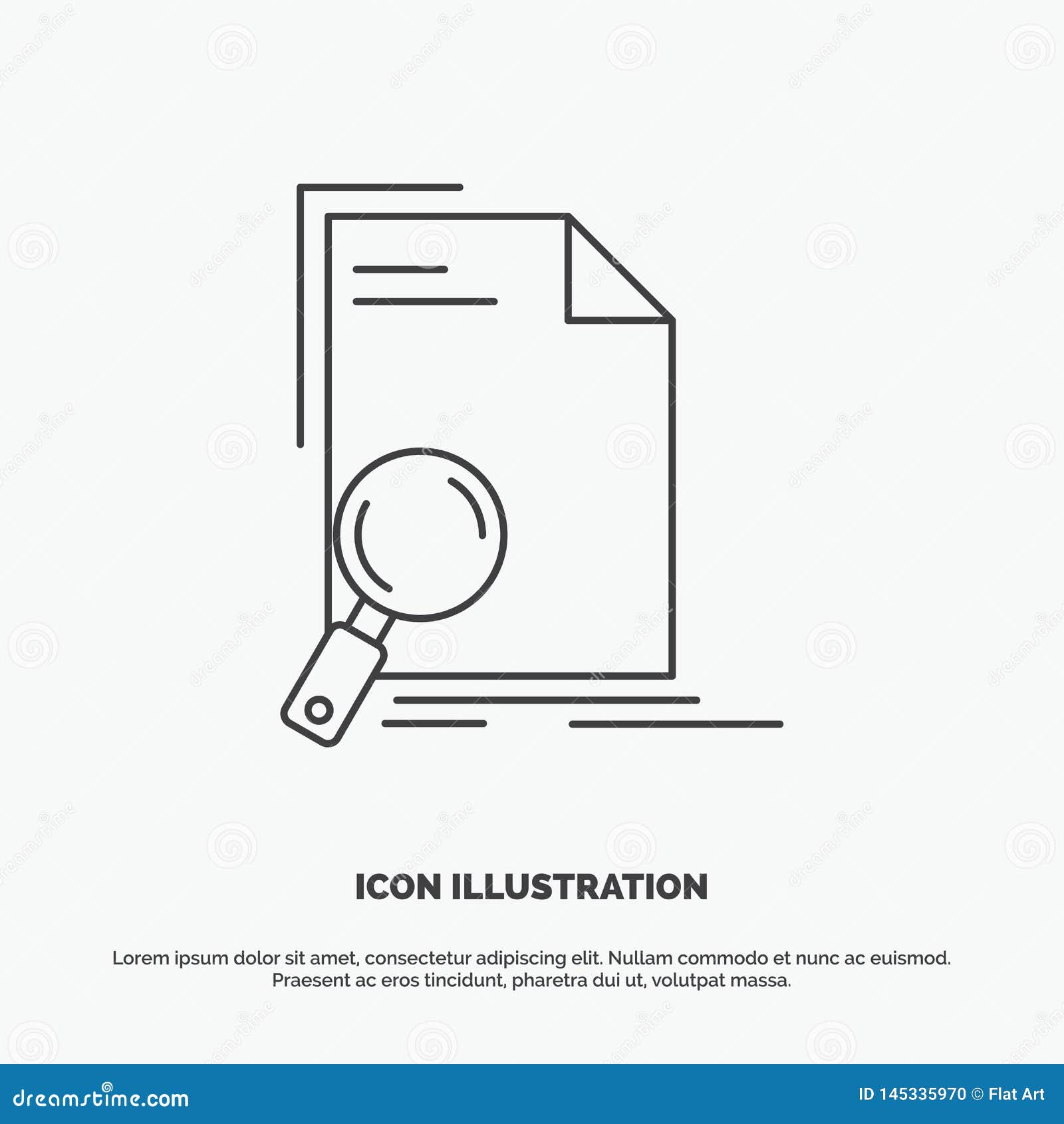 Analysis Document File Find Page Icon Line Vector Gray Symbol For Ui And Ux Website Or
