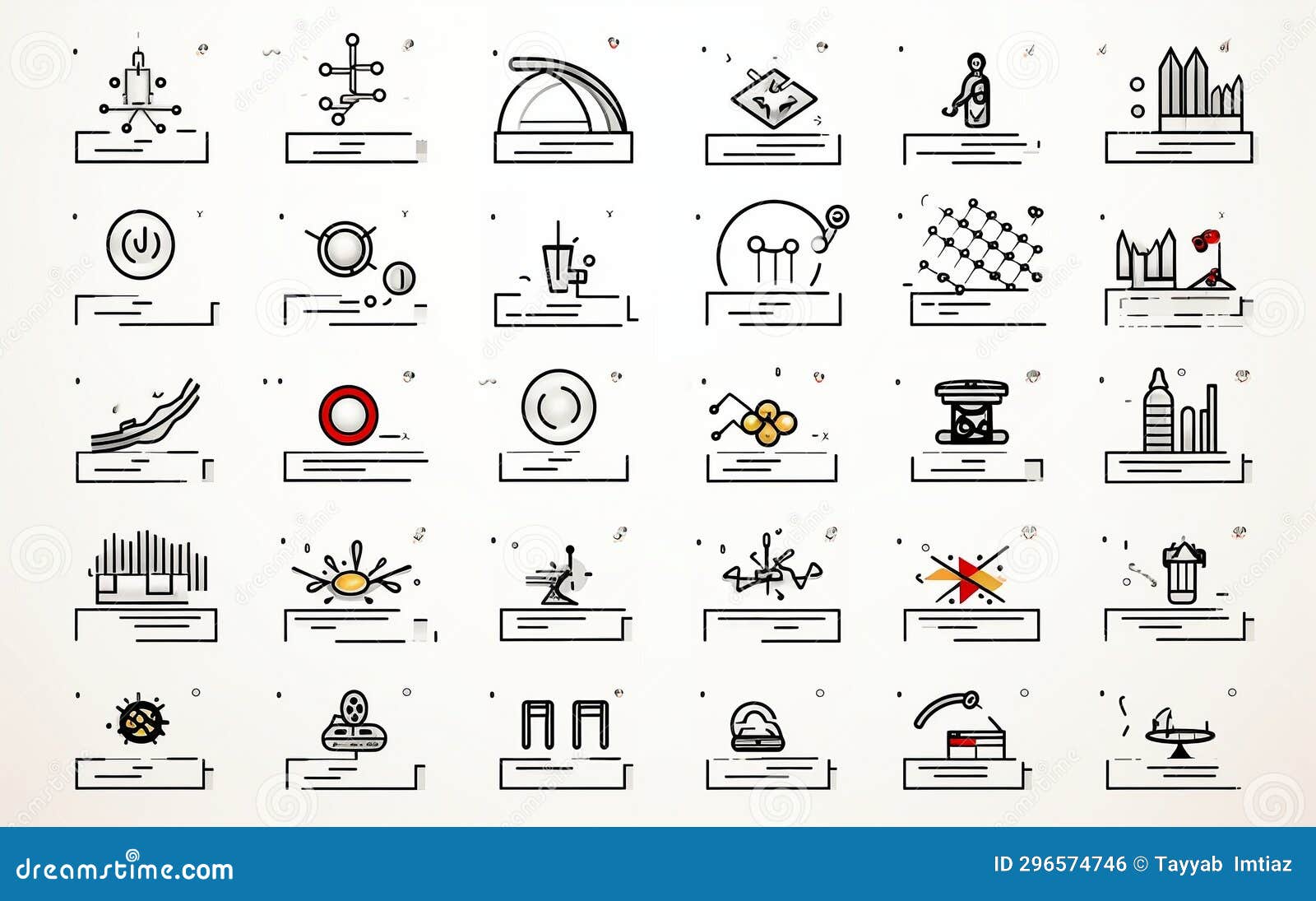 Analysis Fine Line Icons Generative AI Stock Illustration ...